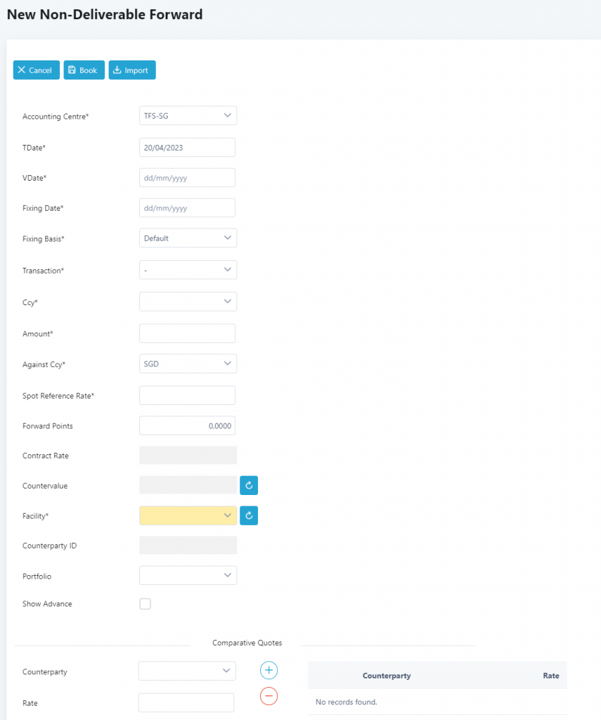 Create and Amend Non Deliverable Forward | CS Lucas