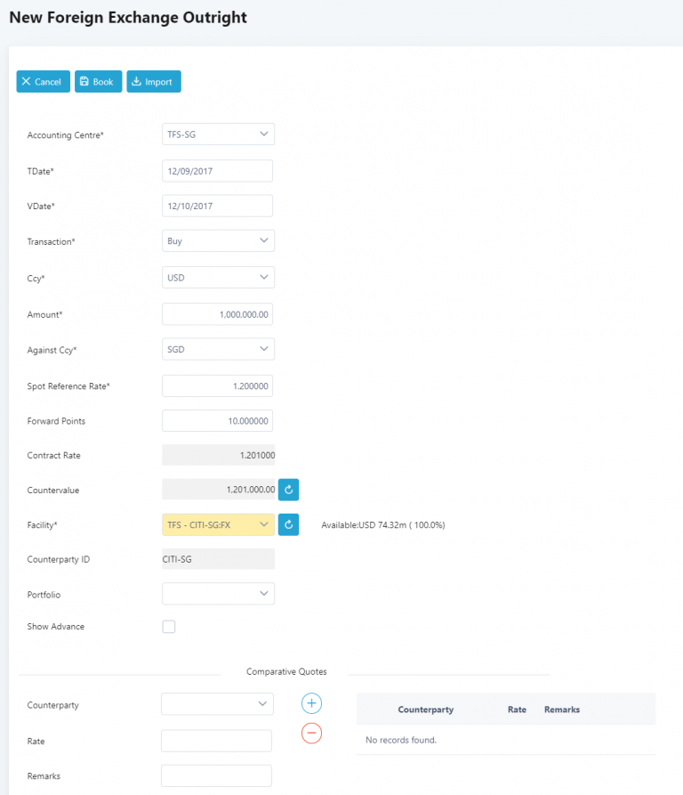 Creating FX Outright | CS Lucas