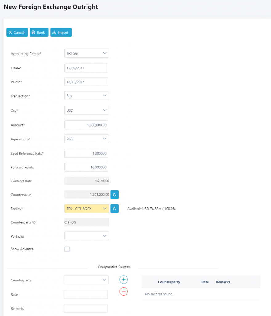 Creating FX Outright | CS Lucas