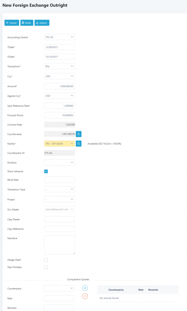 Creating FX Outright | CS Lucas
