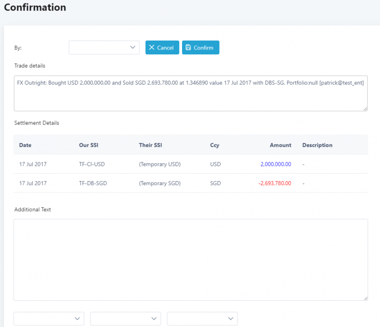 Foreign Exchange Confirmation | CS Lucas
