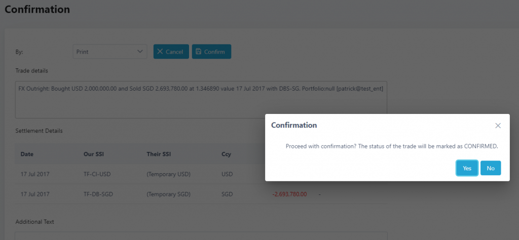 Foreign Exchange Confirmation | CS Lucas