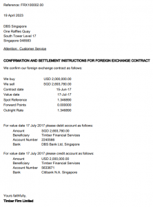 Foreign Exchange Confirmation | CS Lucas