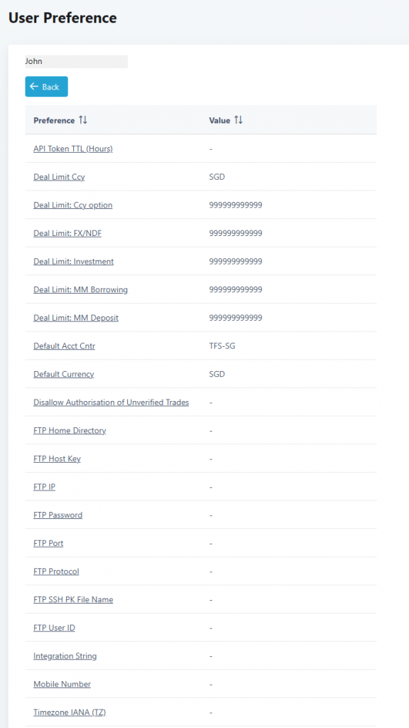 User Preference Set Up | CS Lucas