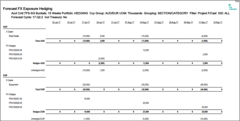 Report 7024 : Forecast FX Exposure Hedging | CS Lucas